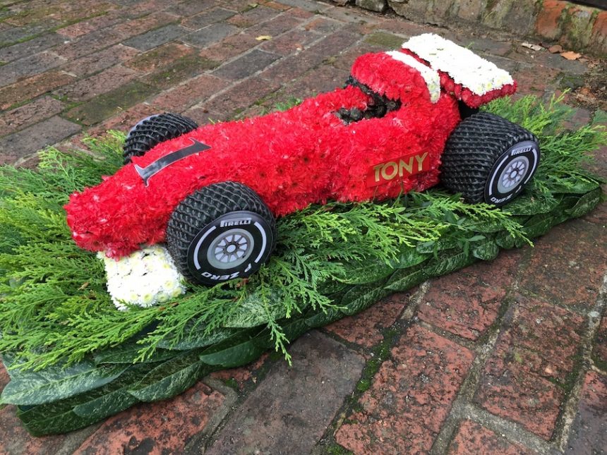 Red Racing Car - Welwyn Florist
