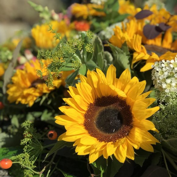 Golden Casket Spray - Welwyn Florist